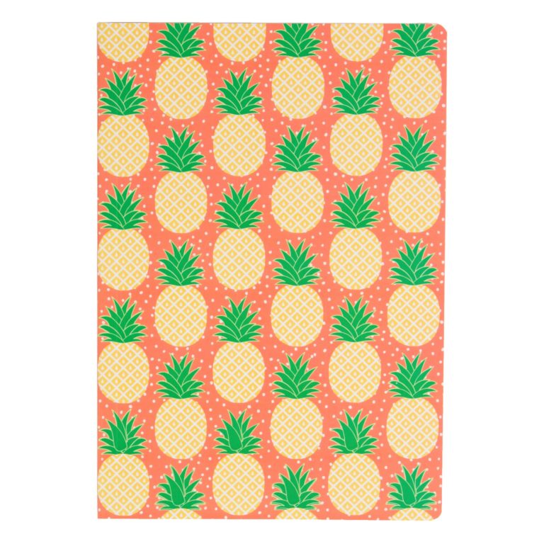 Pineapple A5 Notebook - Pinks & Green