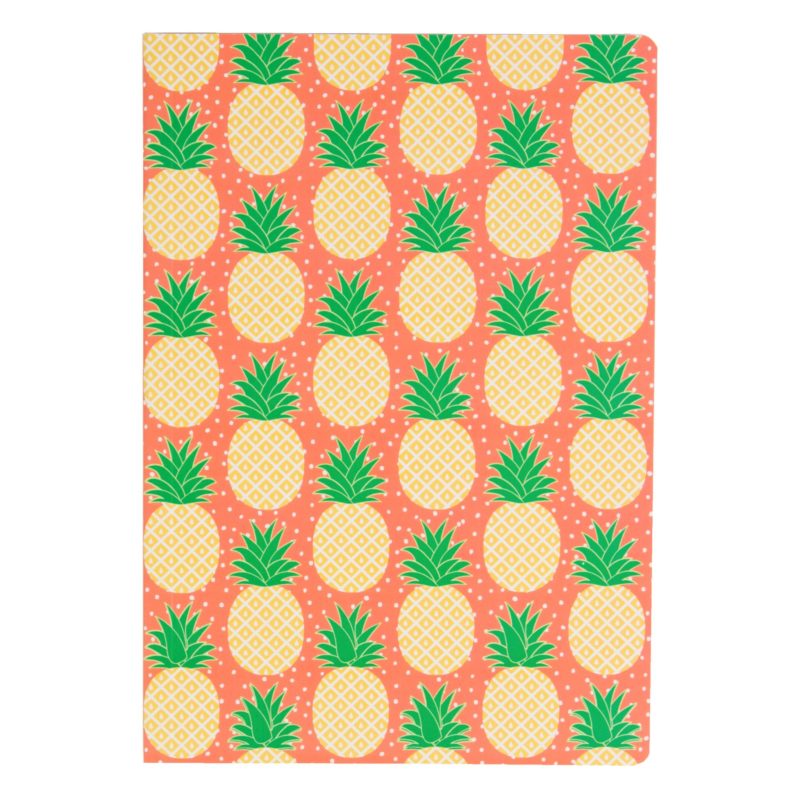 Pineapple A5 Notebook - Pinks & Green
