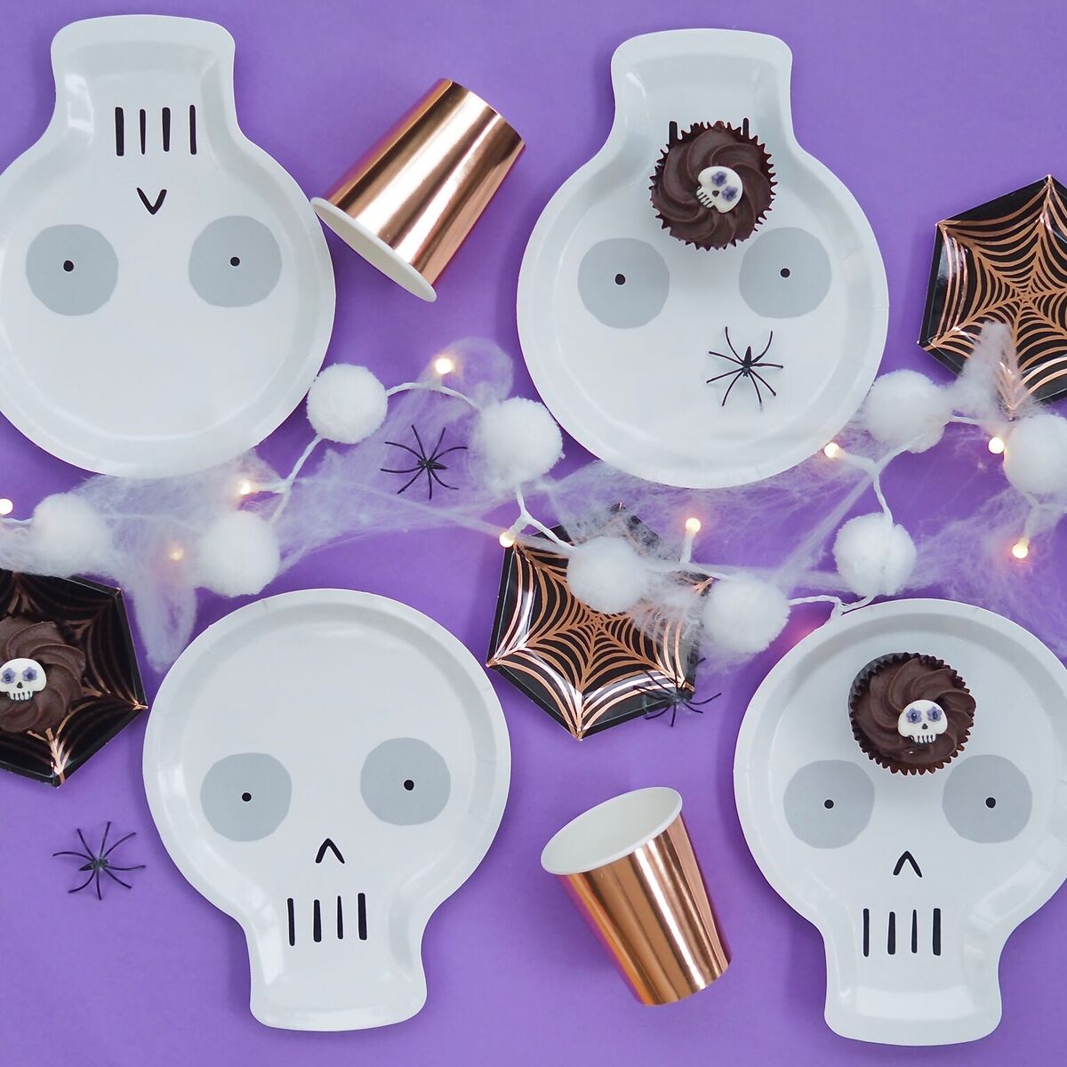 skull plates - Pinks & Green