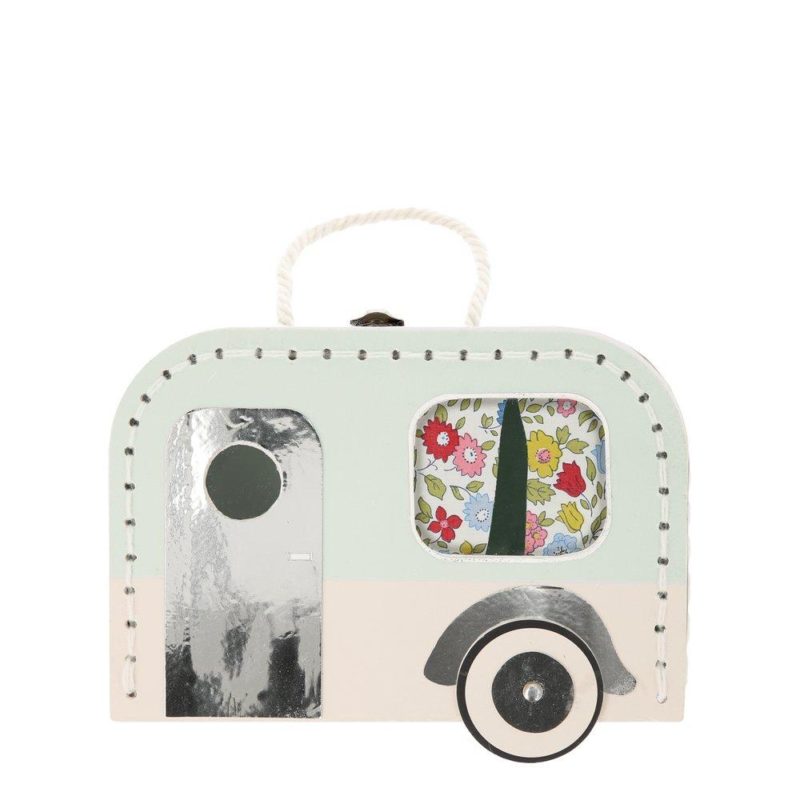 Caravan Bunny Mini Doll & Suitcase - By Meri-Meri - Pinks & Green