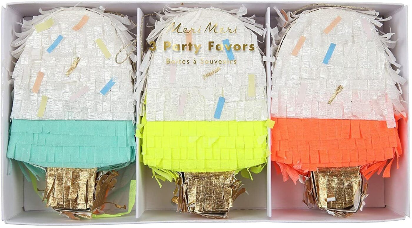Mini Lolly Pop Piñata Set Of 3 - By Meri-Meri - Pinks & Green